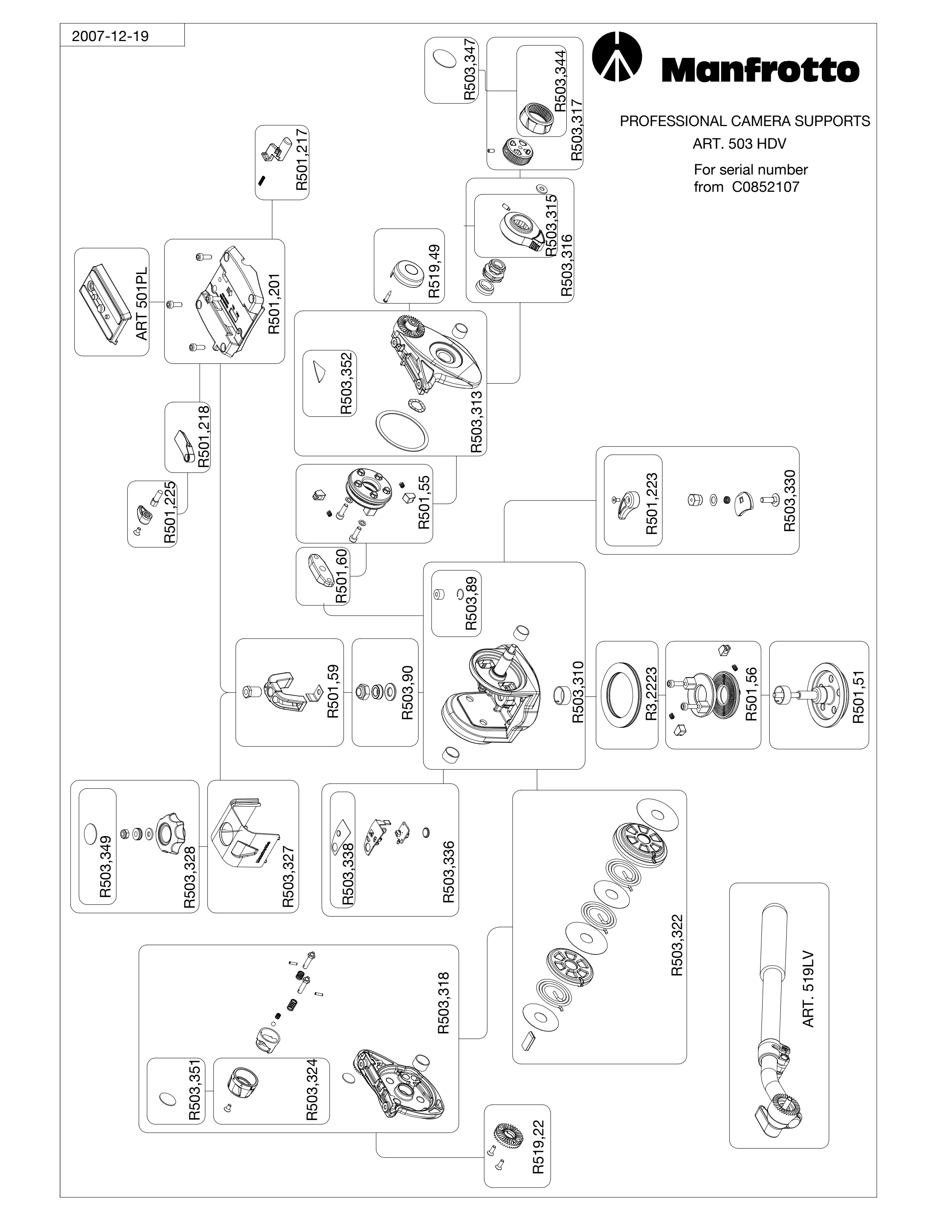 Manfrotto - 503HDV spare parts