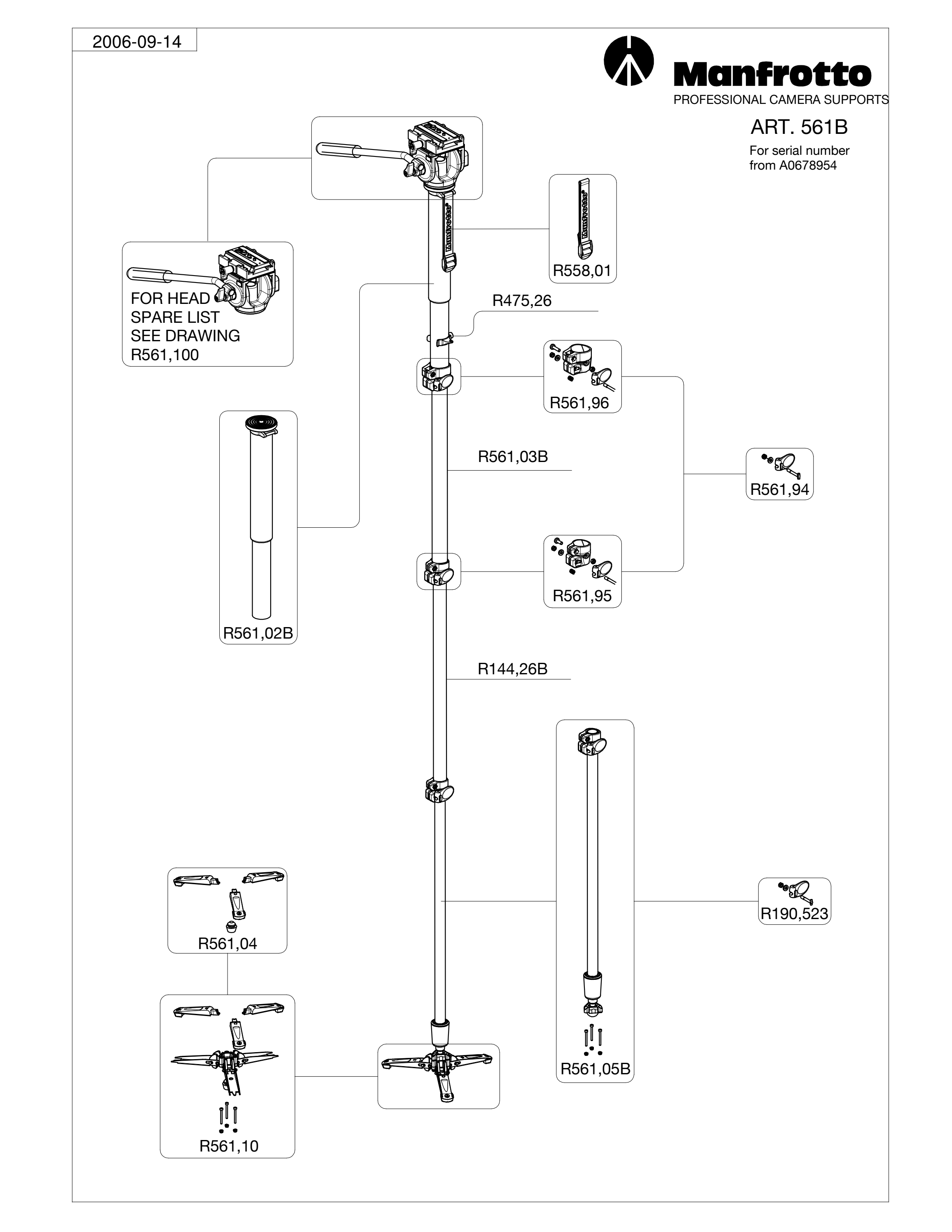 Manfrotto - 561B spare parts