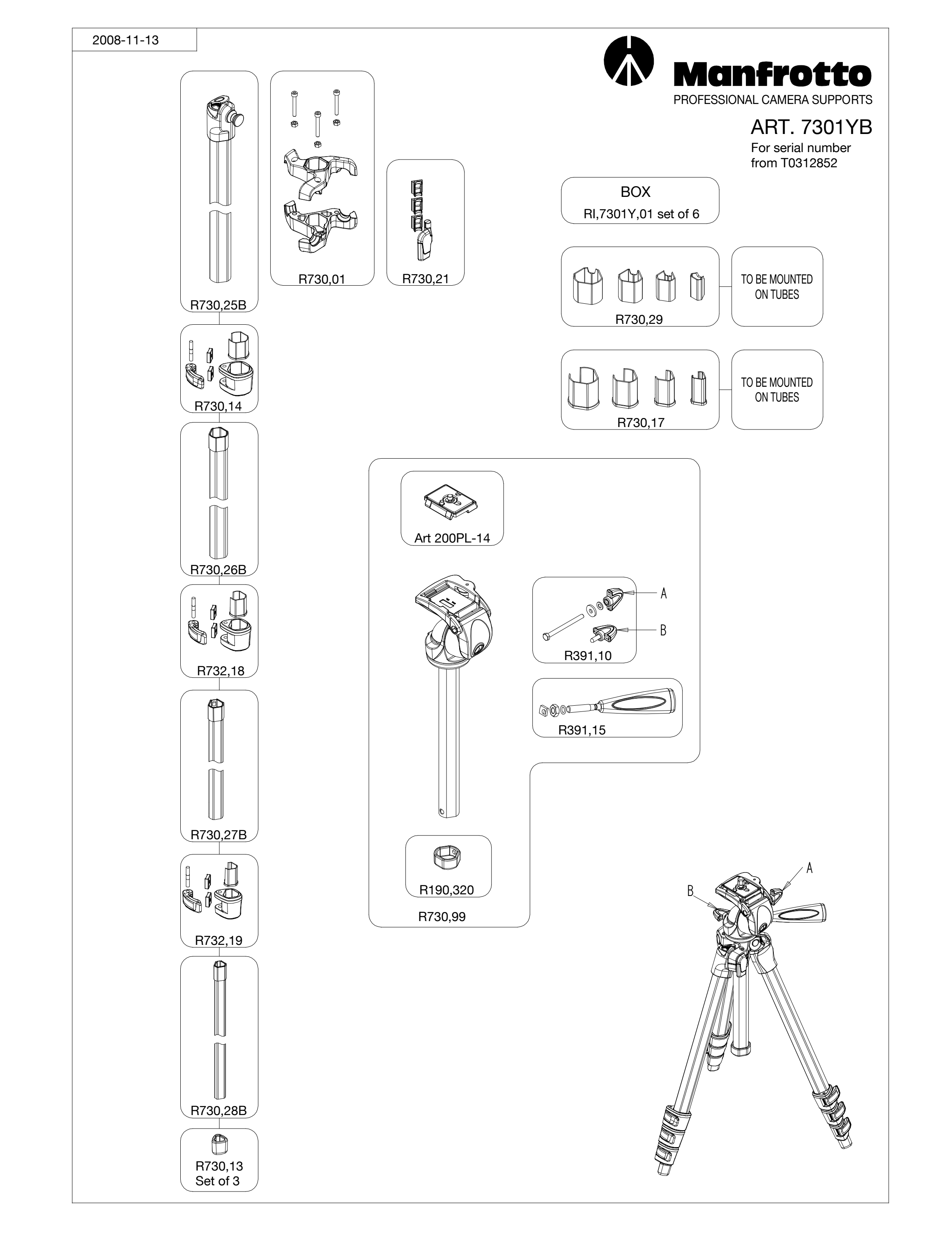 Manfrotto - 7301YB spare parts