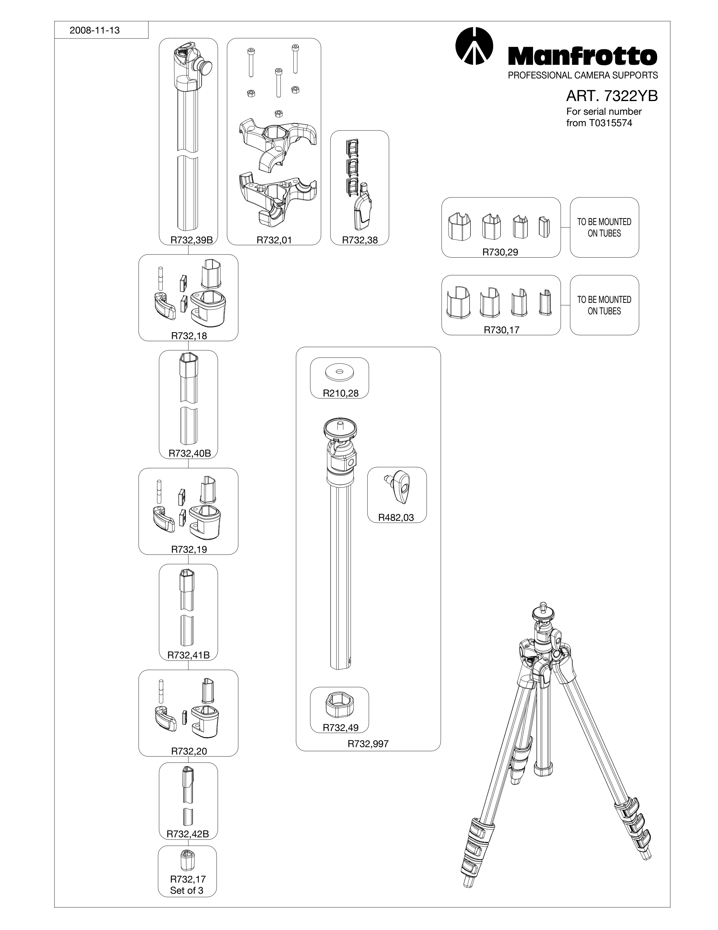 Manfrotto - 7322YB spare parts