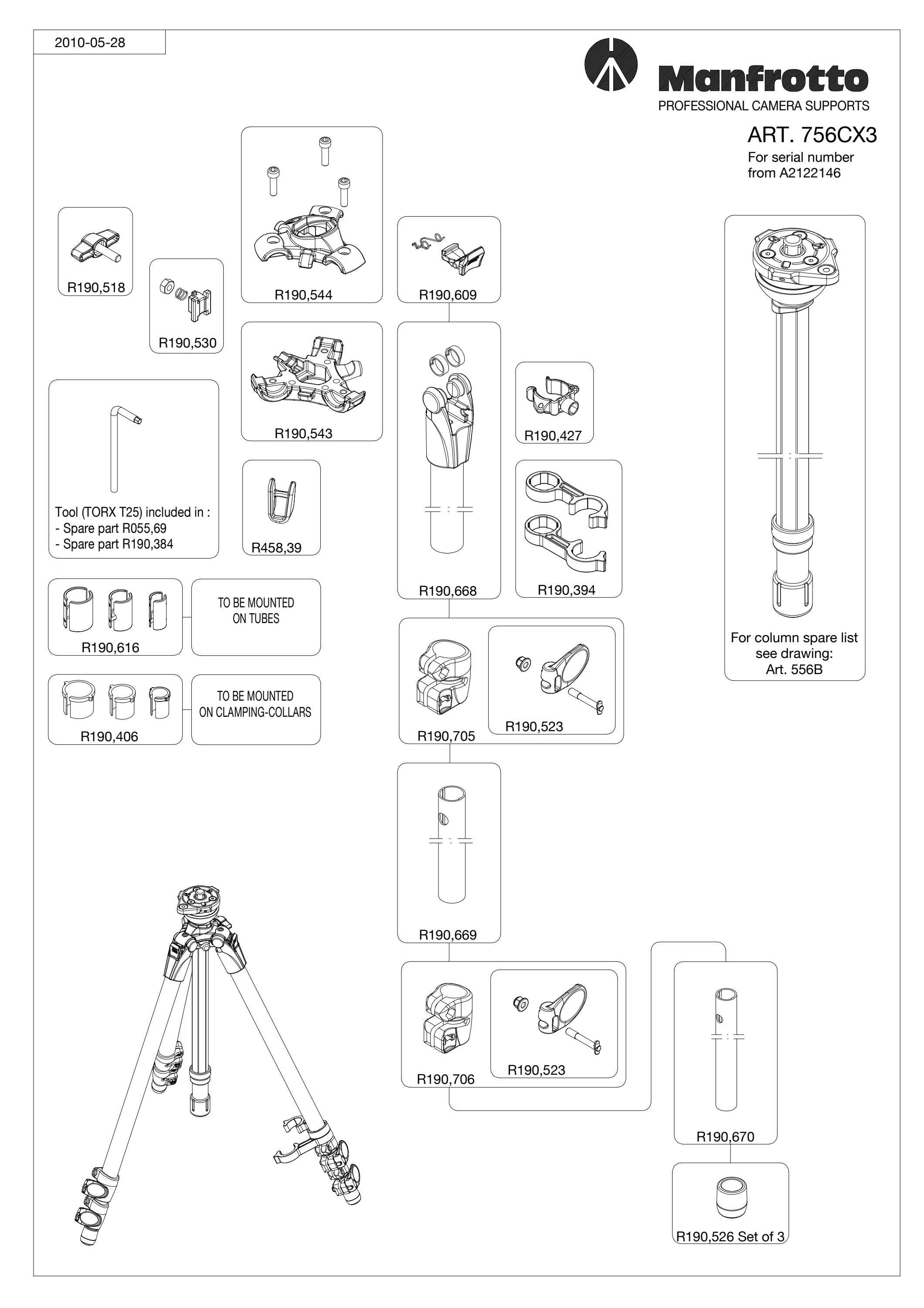 Manfrotto - 756CX3 spare parts