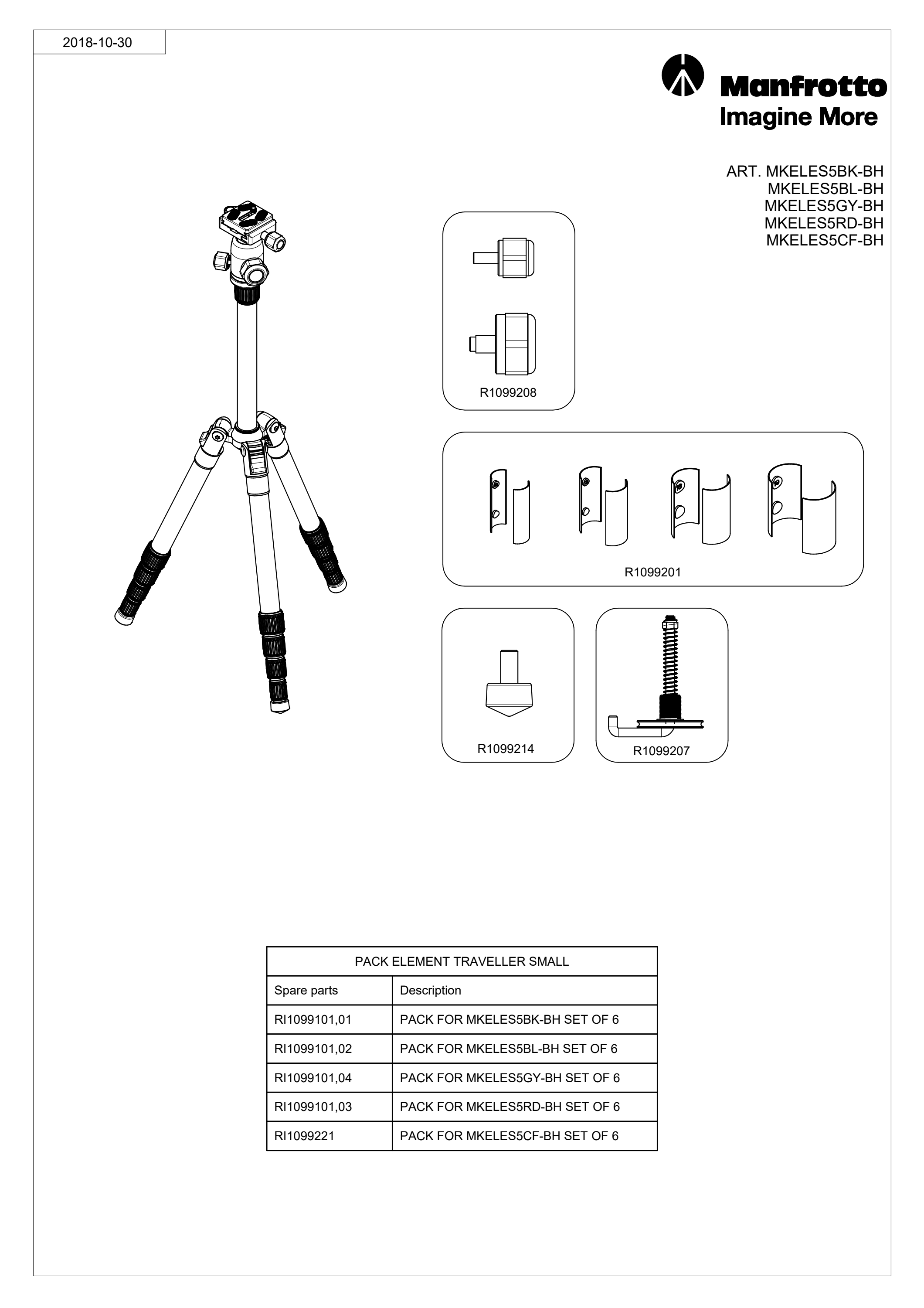 Manfrotto - MKELES5BK-BH spare parts