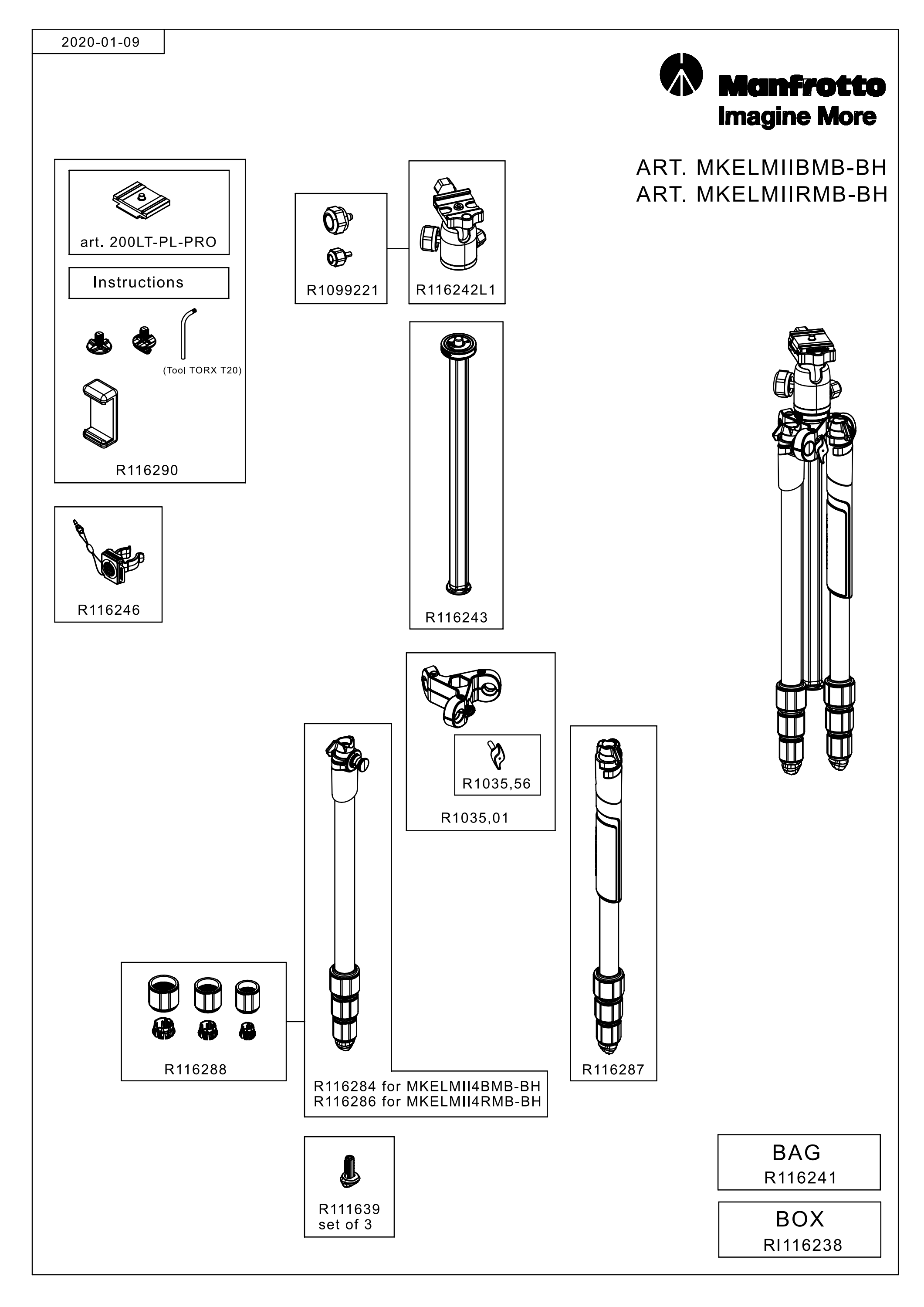 Manfrotto - MKELMII4RMB-BH spare parts