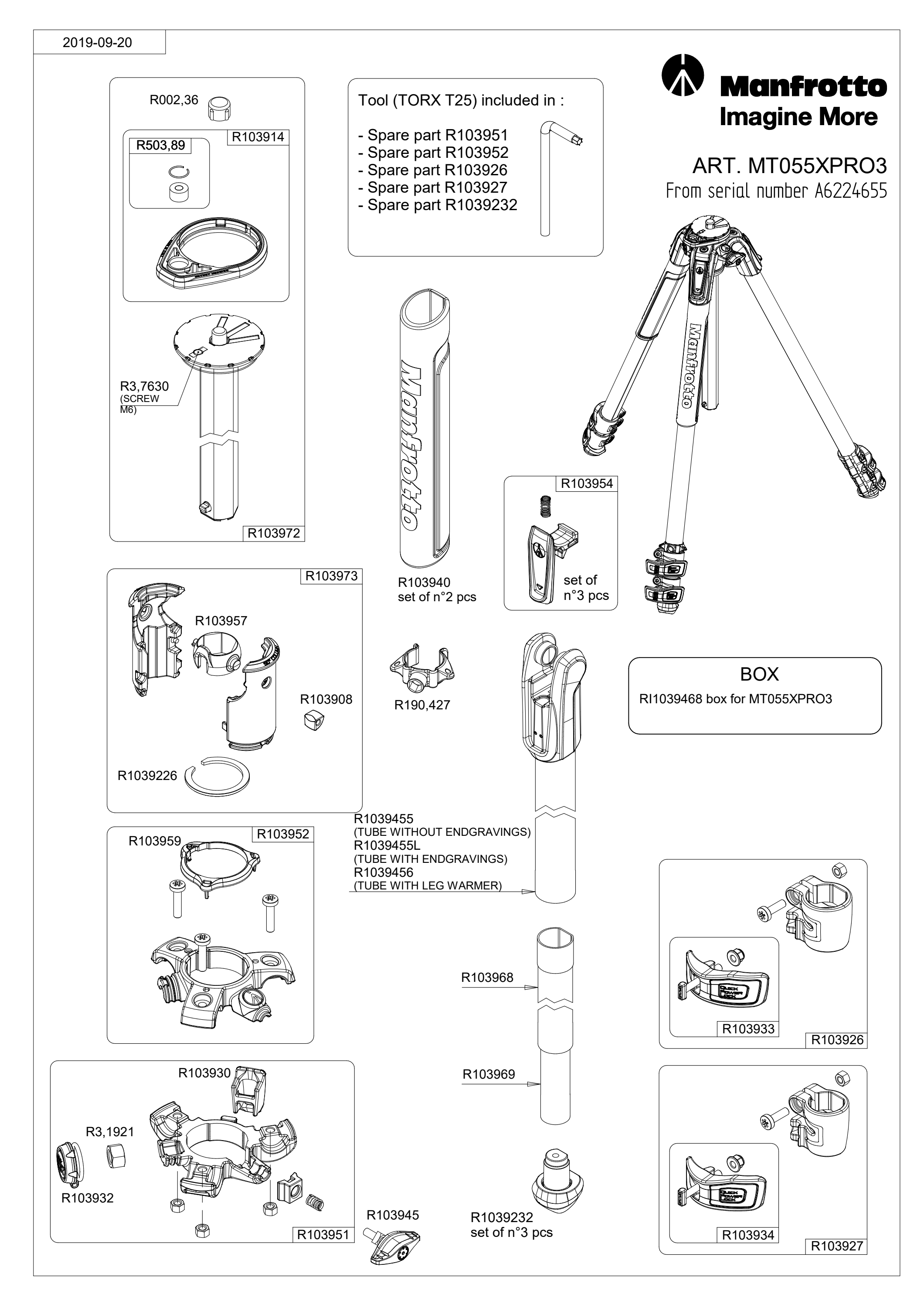 Manfrotto - MK055XPRO3-3W 055 Aluminium 3-Section Kit With 3-Way Head ...