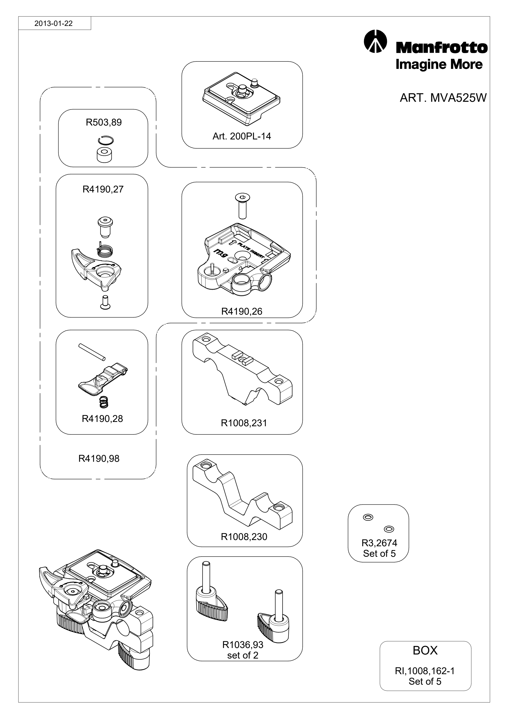 Manfrotto - MVA525W spare parts