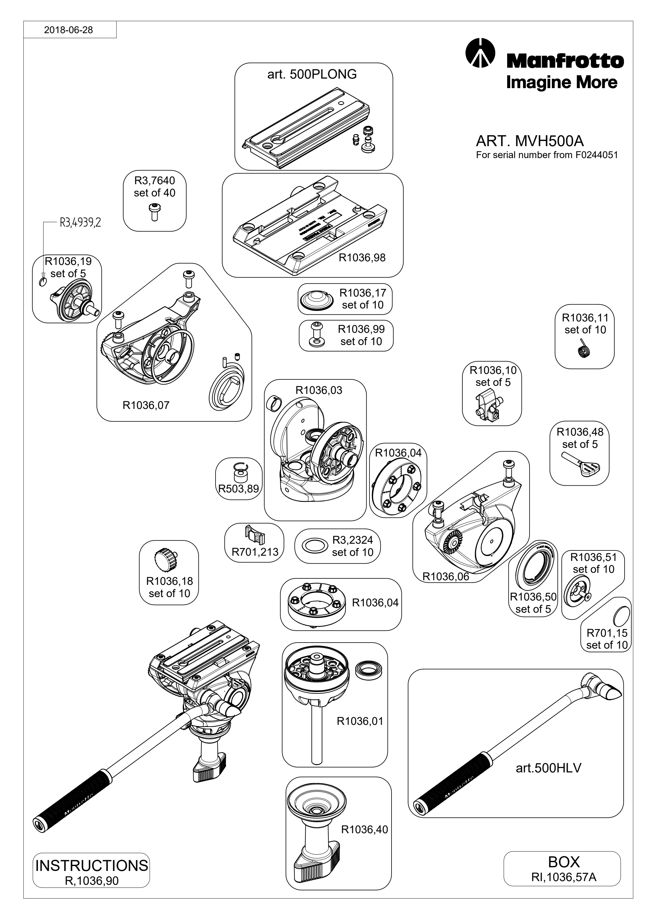 Manfrotto - MVH500A spare parts