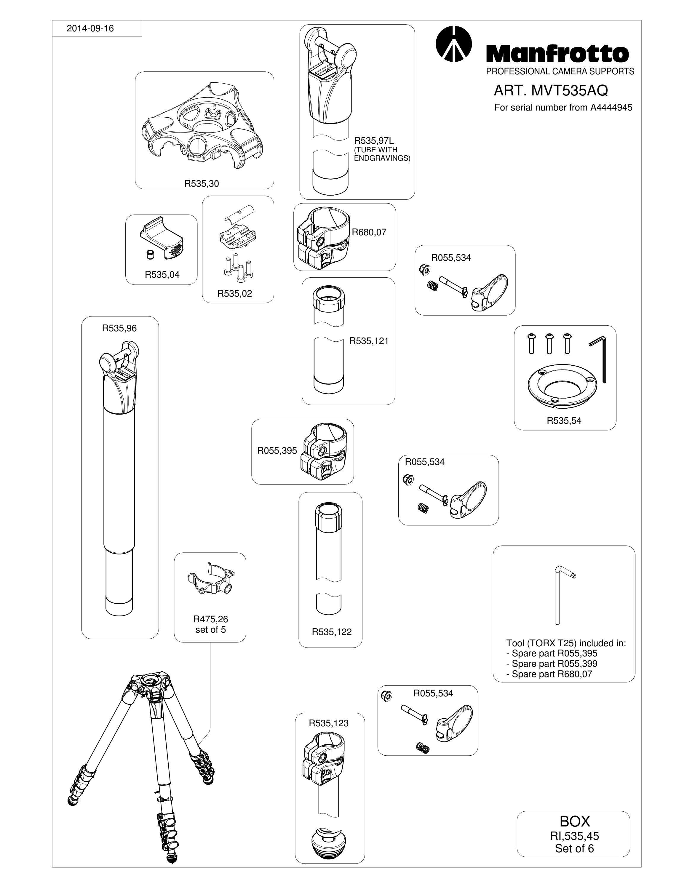 Manfrotto - MVT535AQ spare parts