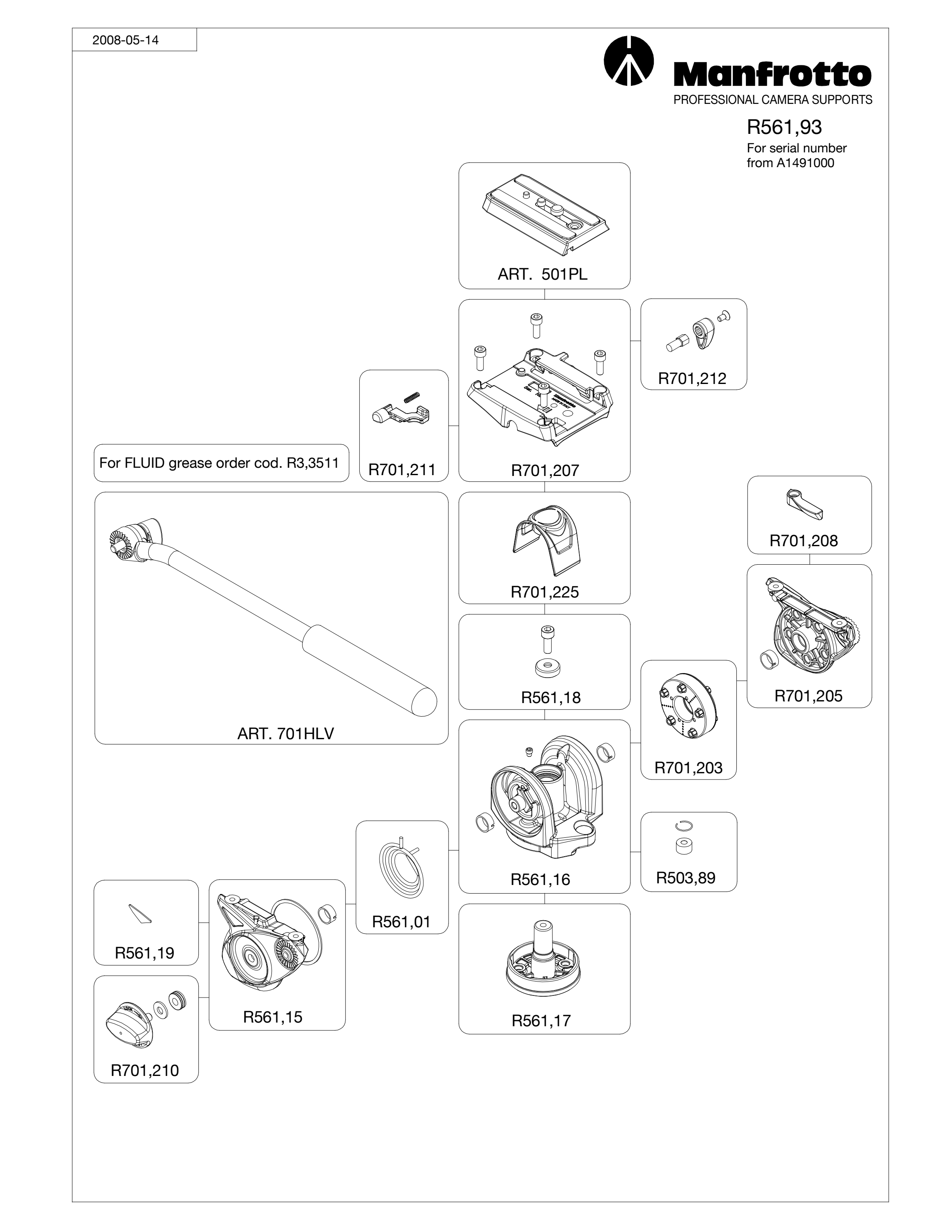 Manfrotto - R561,93 spare parts